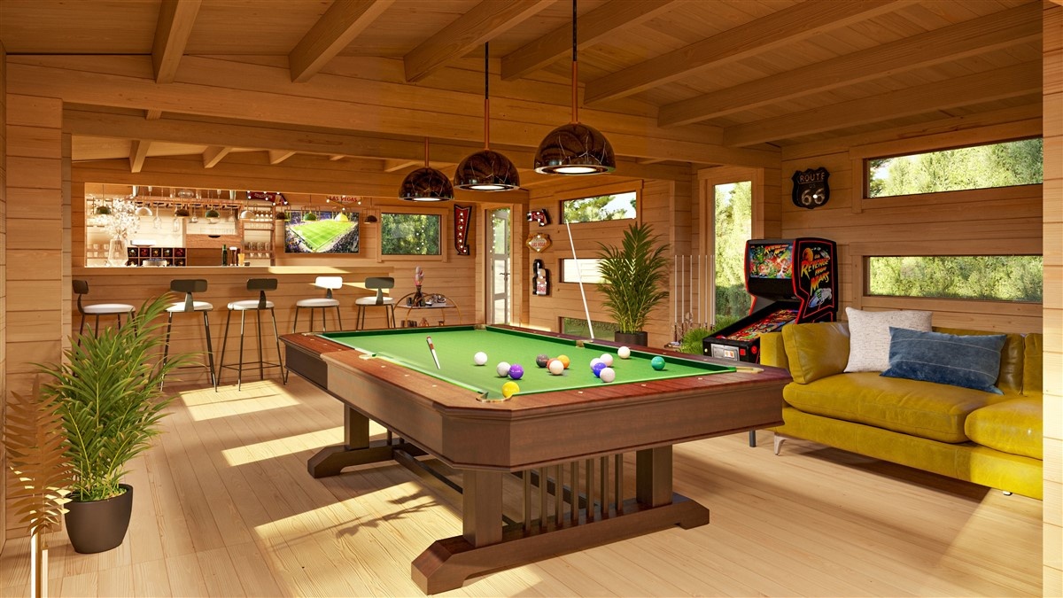 Garden Snooker Room with a bar DUNDEE 44 A | 10.04m x 5.24m (32,94' x ...