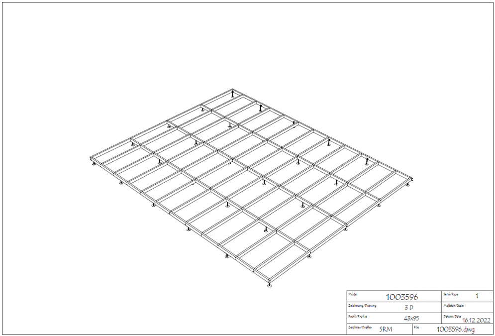 Timber frame foundation XXL 43x95 | 6 x 7.5m