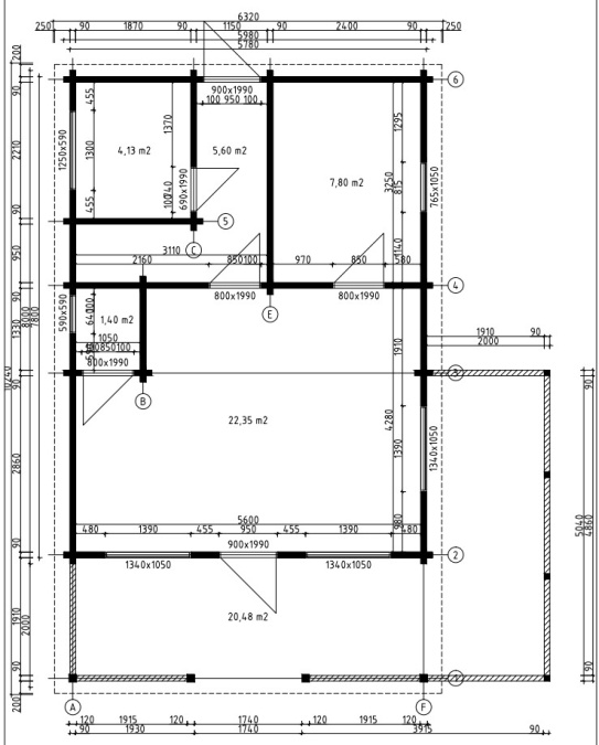 Log house with a sauna room ASVA 90 | 8.32 x 10.2 m