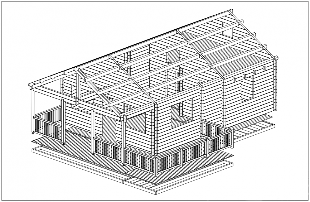 Log house with a sauna room ASVA 90 | 8.32 x 10.2 m