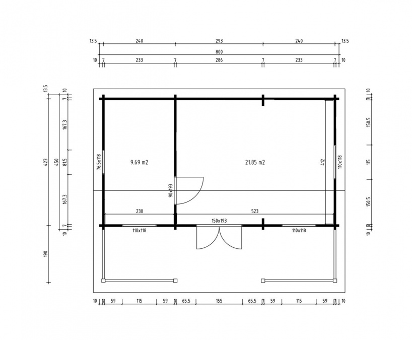 Leisure House BARRIT 70 | 4.5 x 8 m