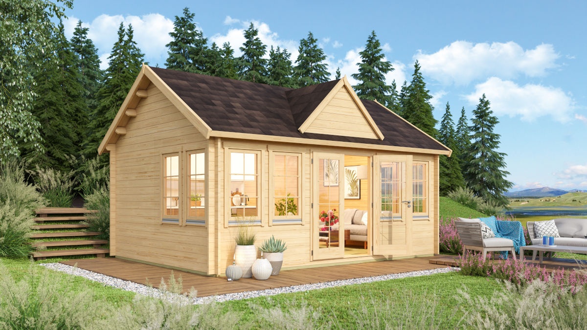 Gable roof garden house Clockhouse LONDON 70 | 5.5 m x 4 m (18' x 13'2 ...