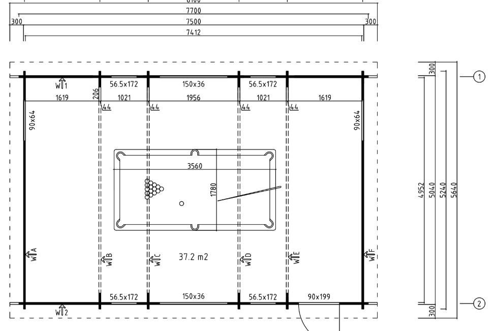 Garden snooker room with a bar Dundee 70 D | 8.1 x 5.6m (26'7'' x 18'4'')
