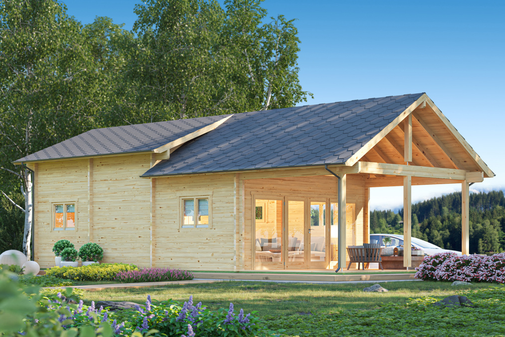 Log cabin with a terrace LAKE HOUSE 70 B