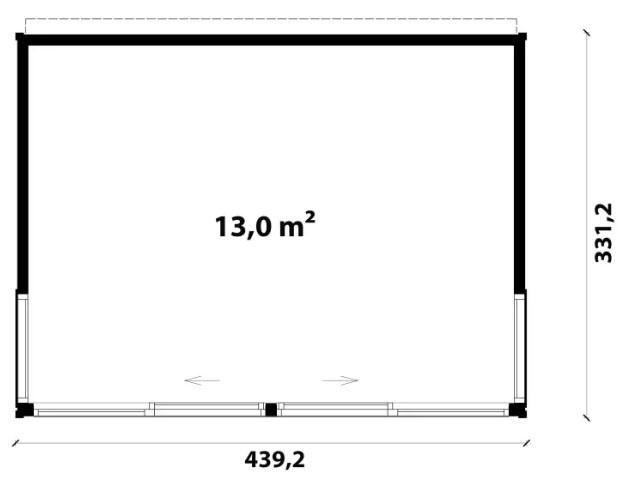 Garden Room Cube B | 4.4 x 3.3m | 13m2