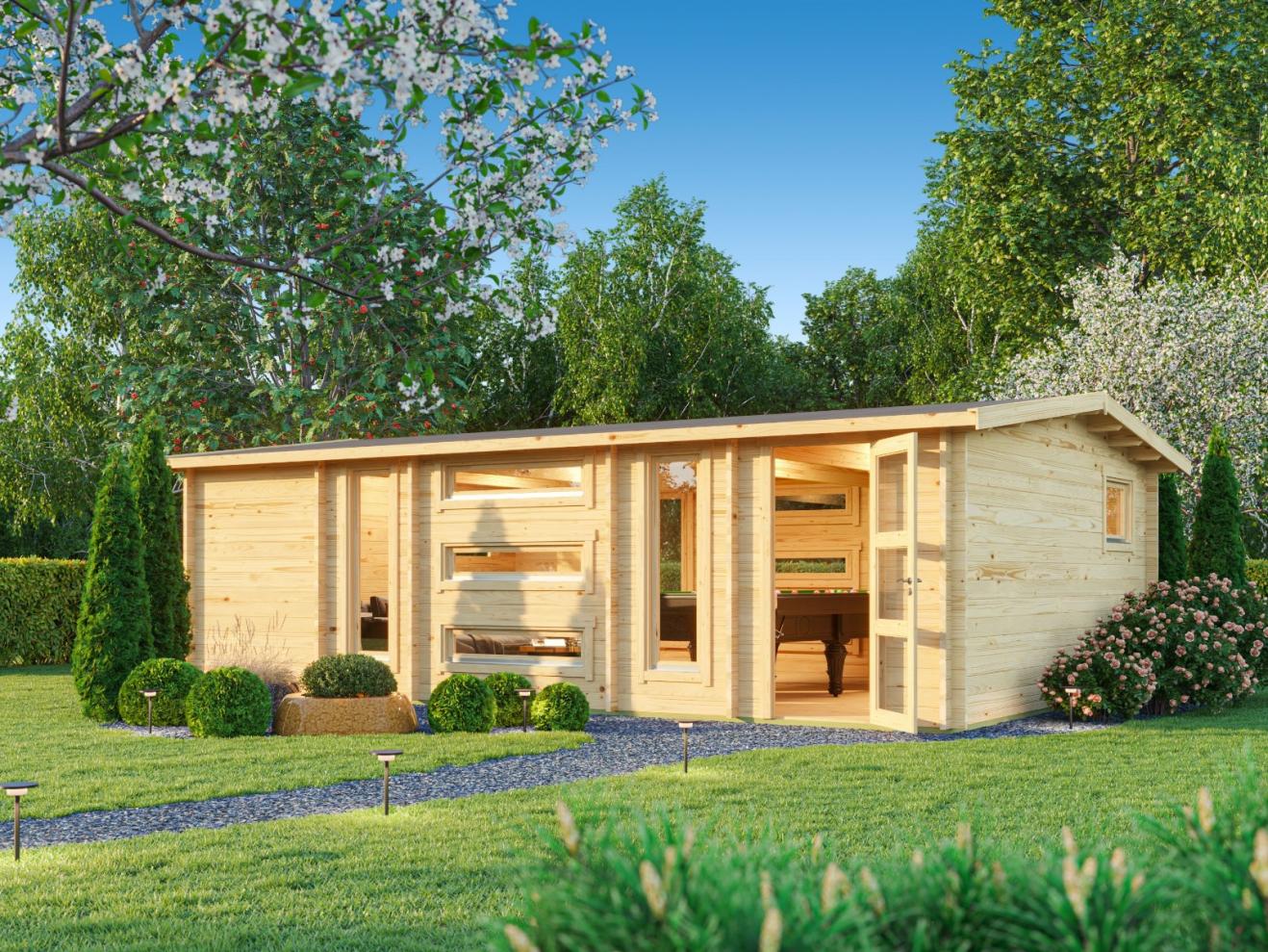 One Bedroom Modular Cabin 1 Bedroom Log Cabins GardenHouse24 UK